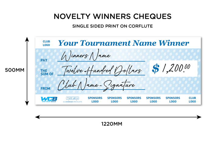 Oversized Novelty Tournament Cheque – Westcoast Bowls